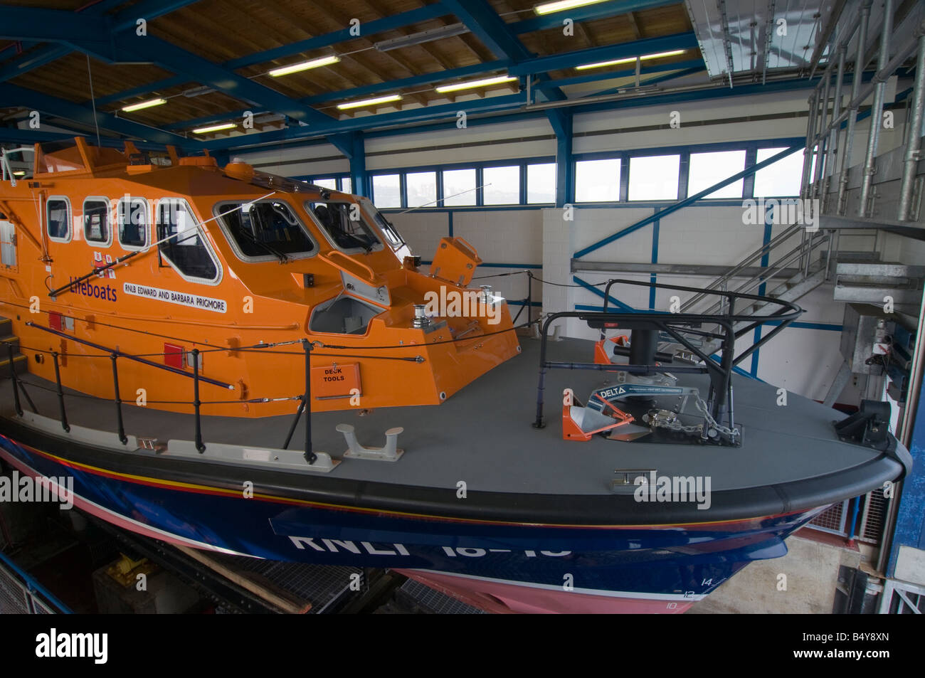 RNLI Tamar Class lifeboat in Cromer lifeboat station Stock Photo - Alamy