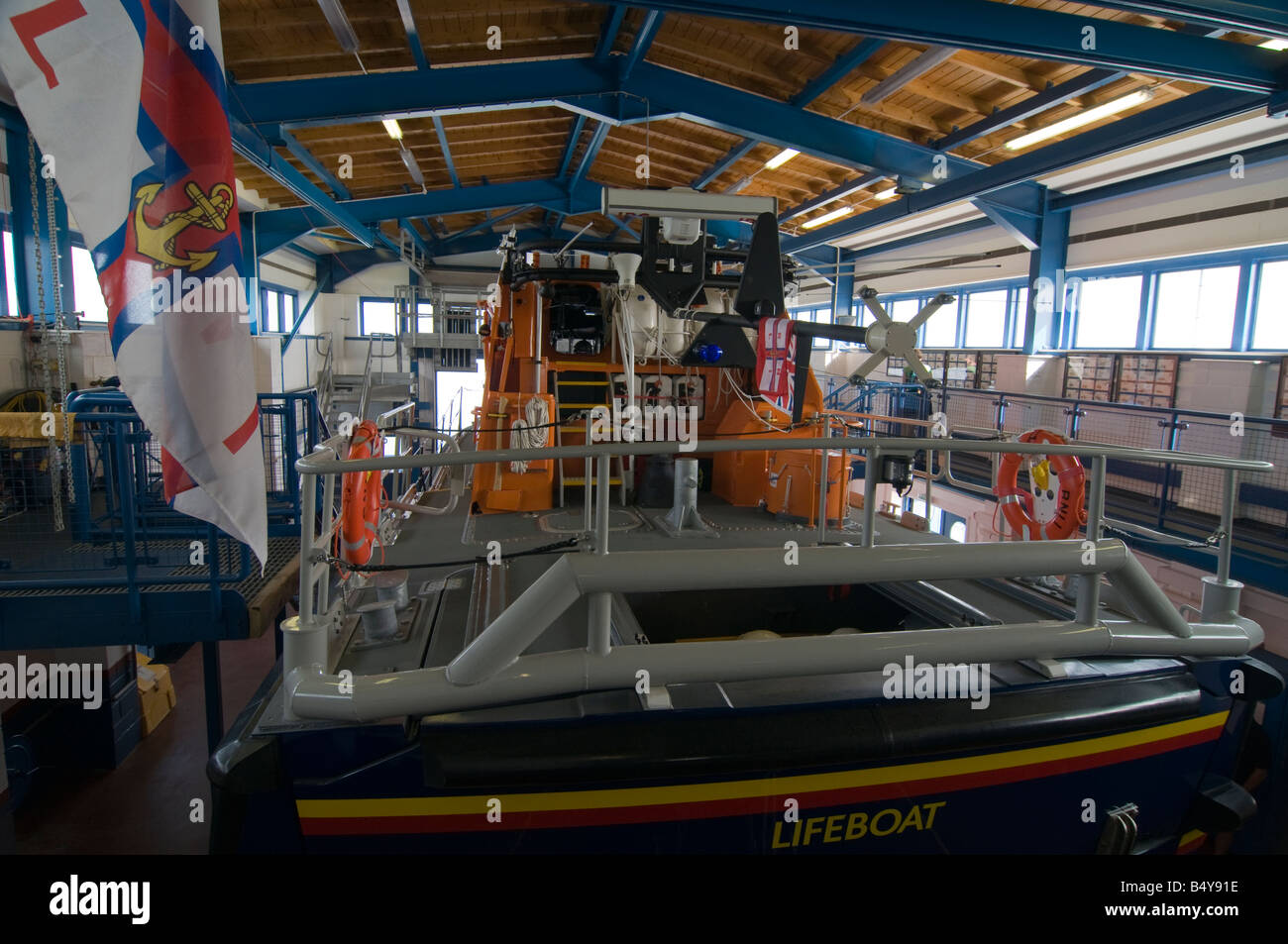 RNLI Tamar Class lifeboat in Cromer lifeboat station Stock Photo - Alamy