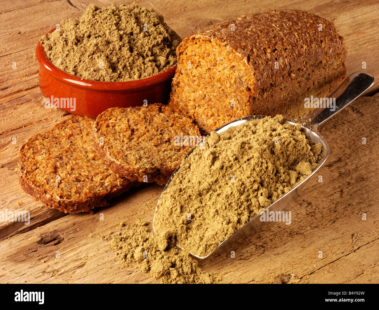 HEMP BREAD AND FLOUR Stock Photo - Alamy