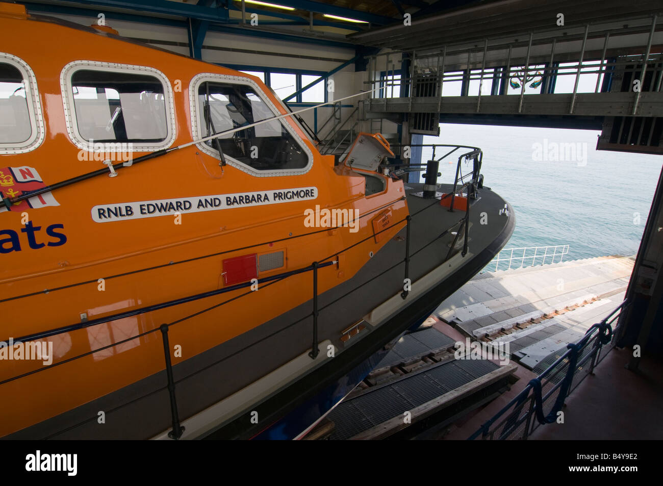 RNLI Tamar Class lifeboat in Cromer lifeboat station Stock Photo - Alamy
