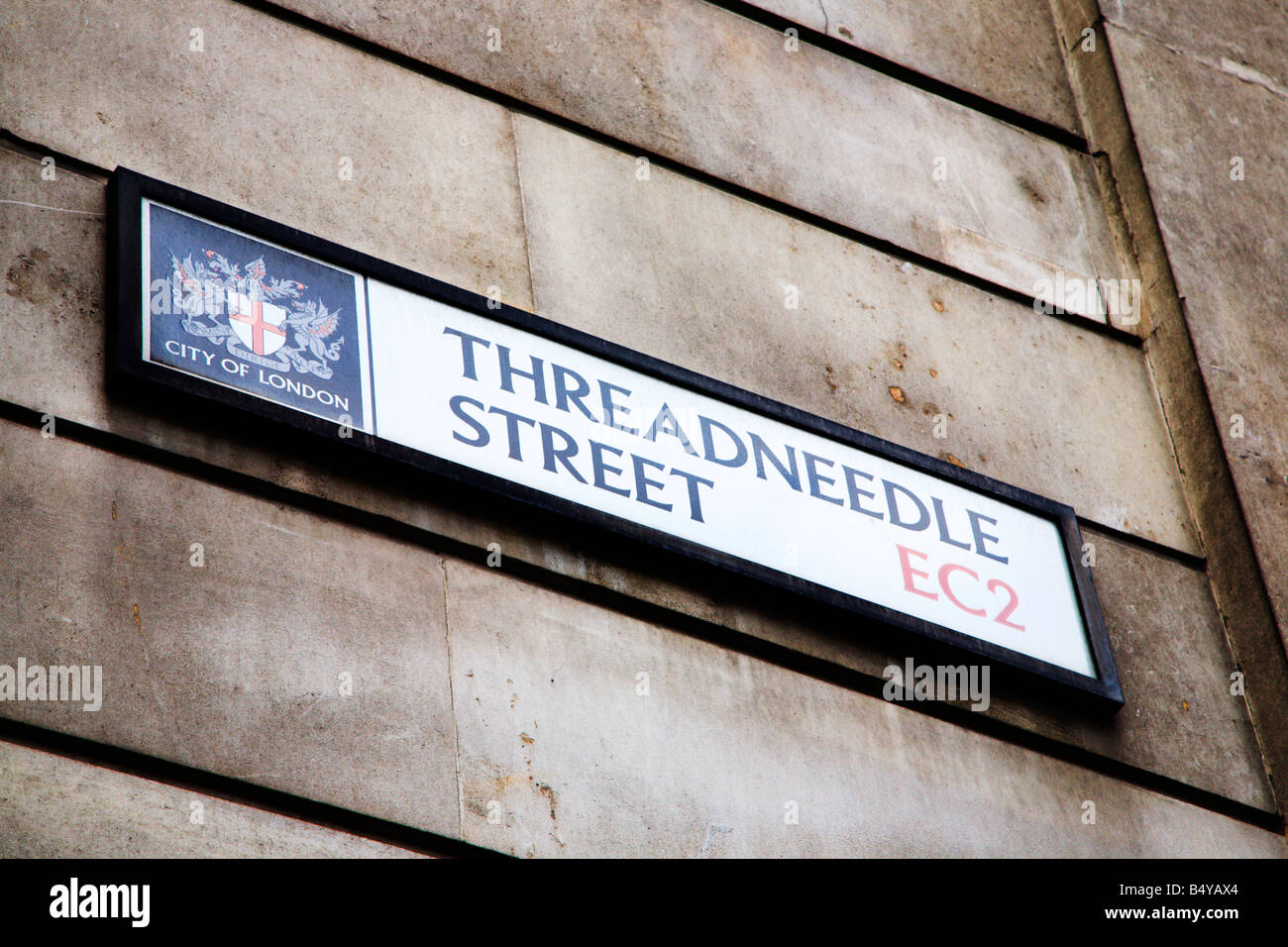 Threadneedle Street Sign City of London England Stock Photo - Alamy