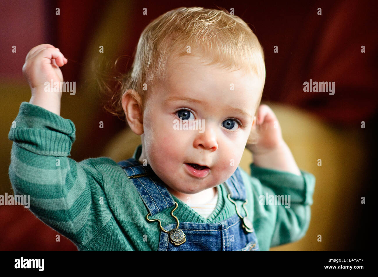 Portrait of a young boy at home Stock Photo - Alamy