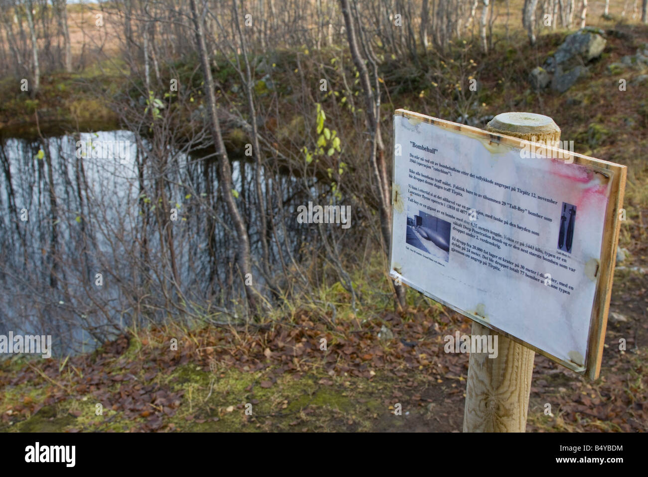 site of tall boy bomb crater wartime attack on german ship tirpitz ...