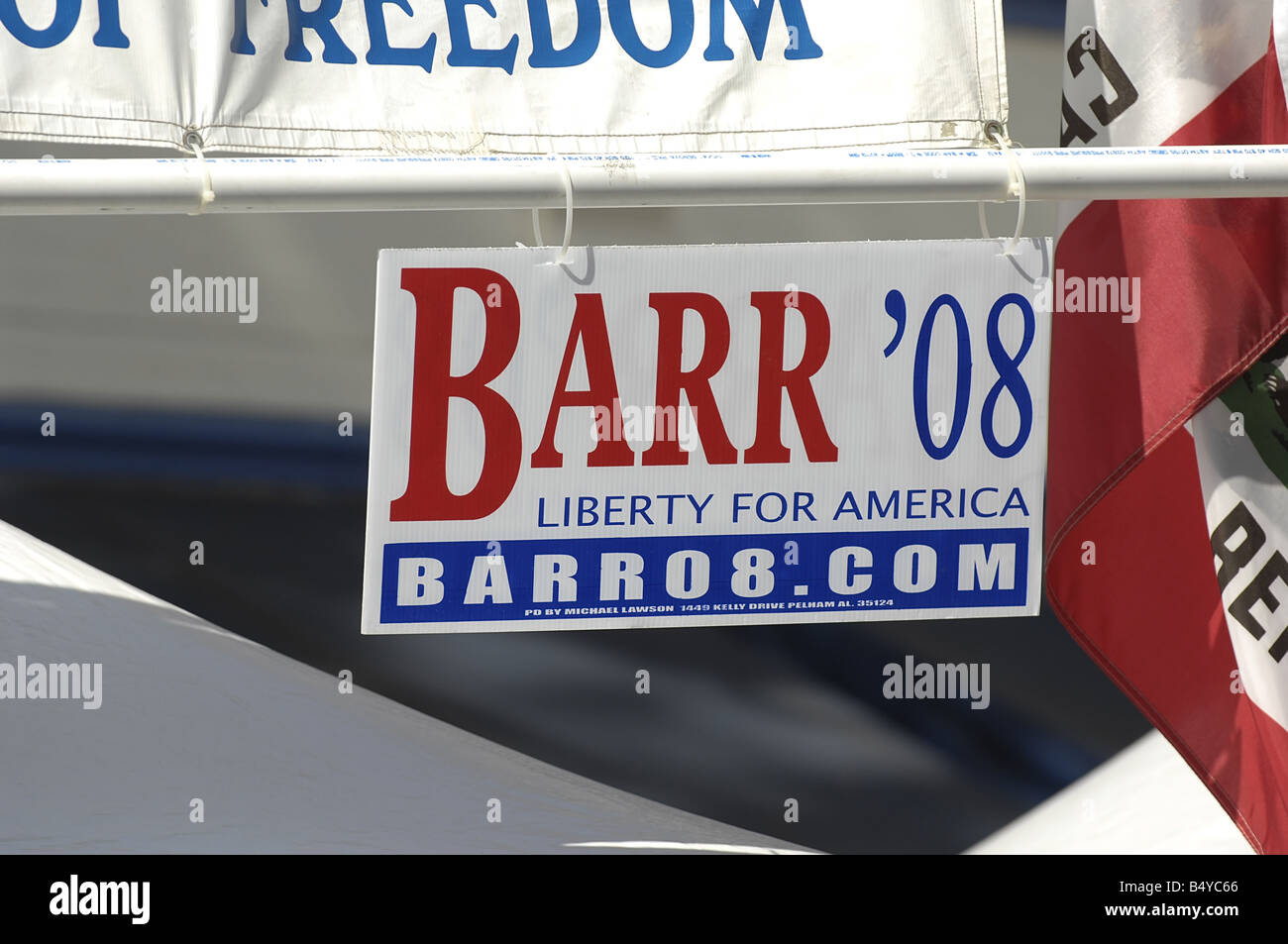 Political signs for Libertarian candidate Bob Barr 2008 Stock Photo - Alamy