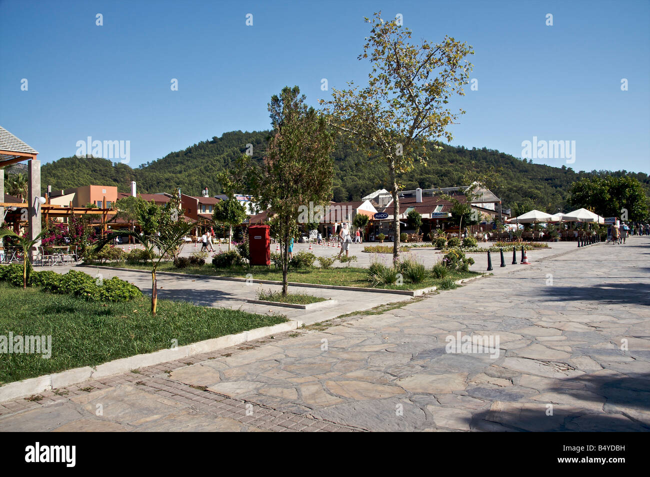 Waterfront walkway in Goçek Turkey Stock Photo - Alamy