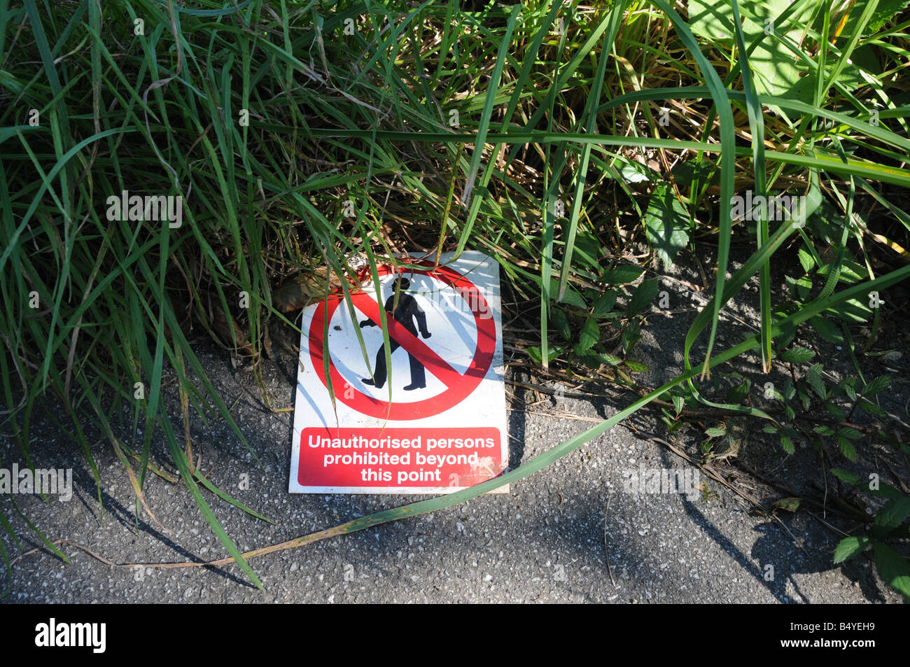 A no entry sign placed on a Cornish footpath Stock Photo - Alamy