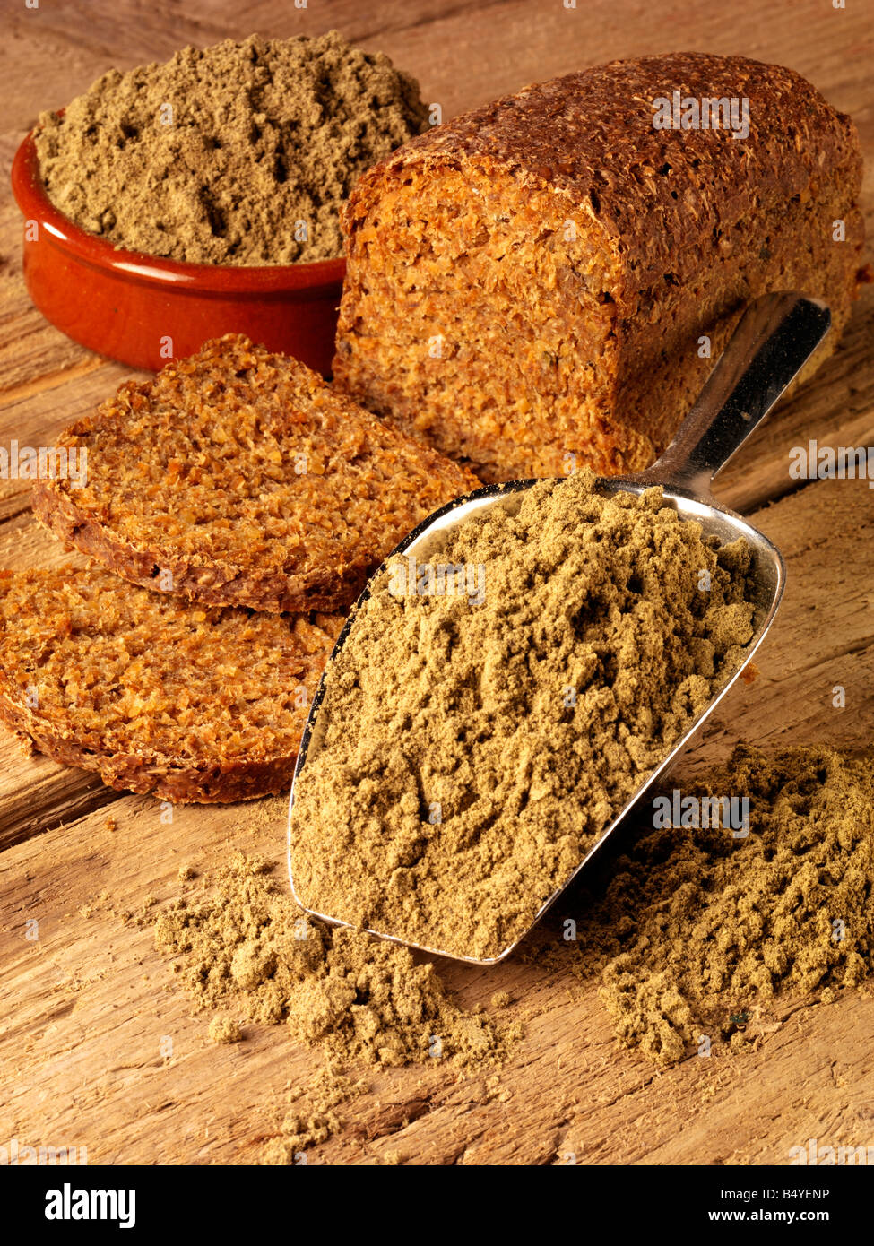 HEMP BREAD AND FLOUR Stock Photo - Alamy