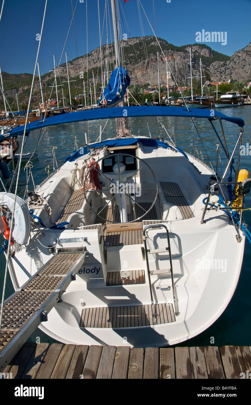A sailing yacht moored at the Marina at Goçek Turkey Stock Photo - Alamy