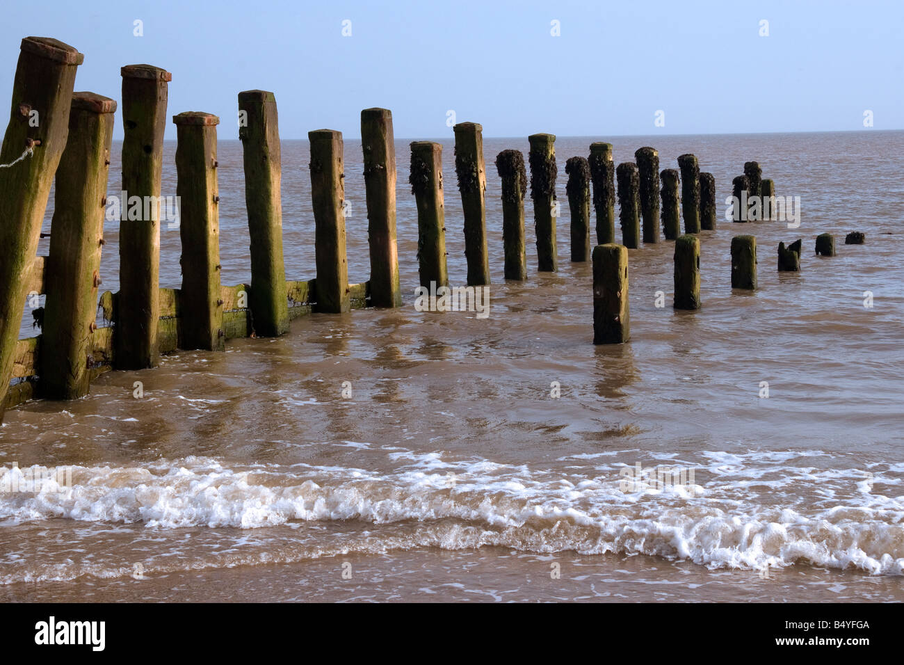 North Sea groynes Stock Photo - Alamy