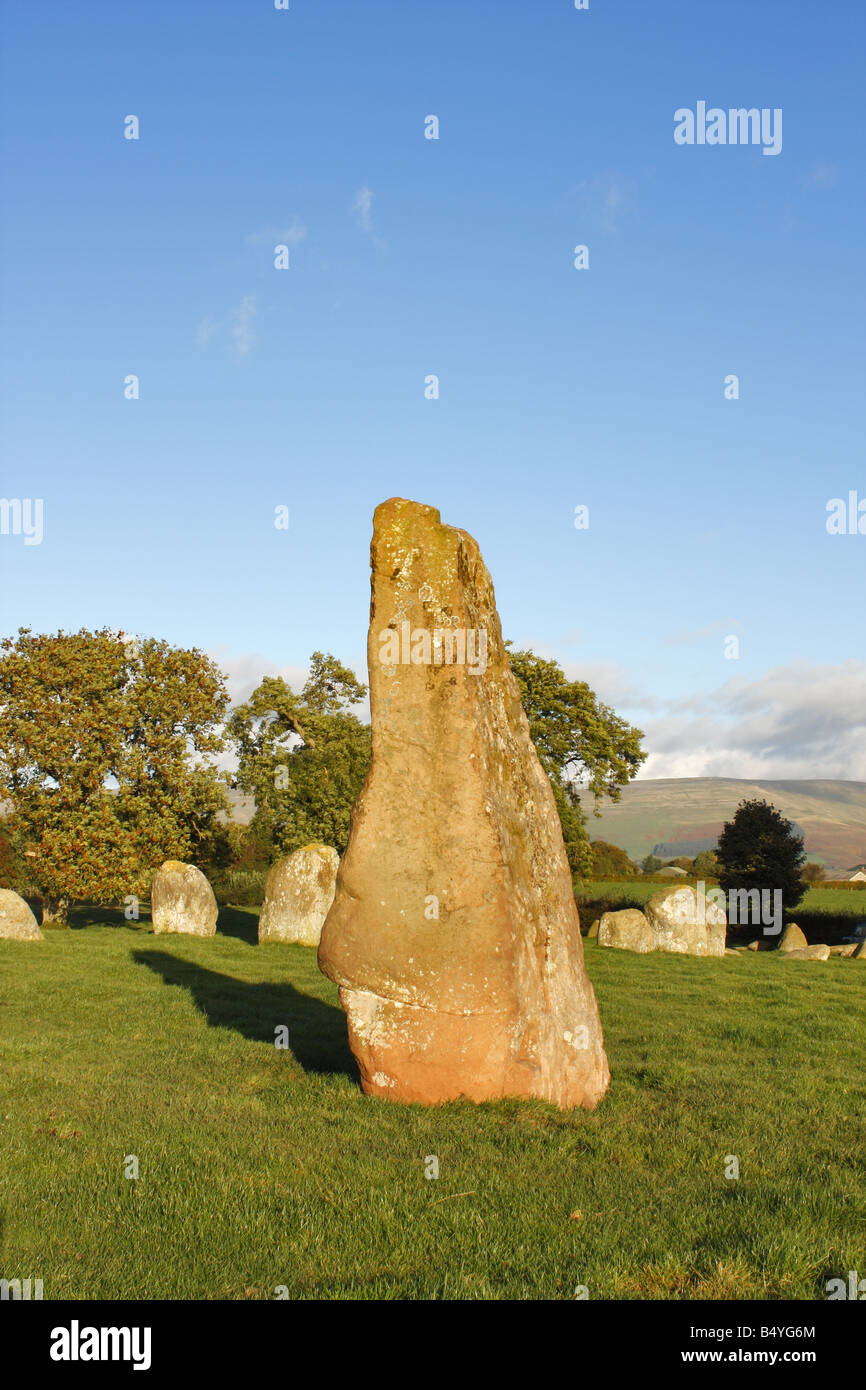 Long Meg at the head of the ancient stone circle known as the Daughters ...