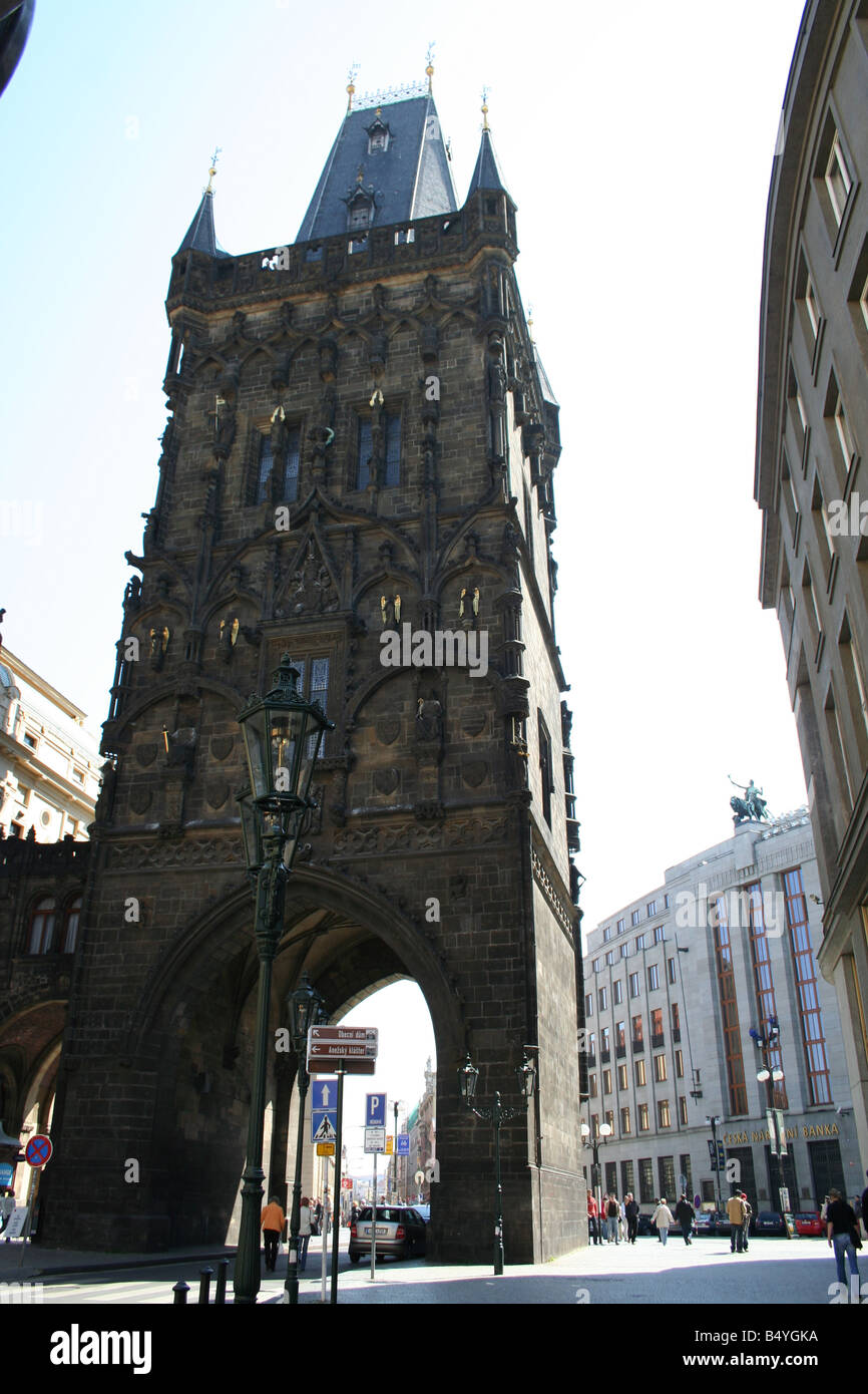 Powder Tower. Prague Czech republic beautiful old european city Stock Photo - Alamy