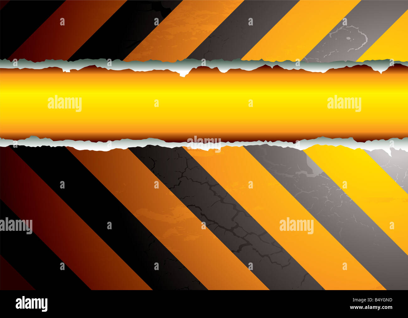 warning sign with a rip down the middle for copy Stock Photo - Alamy