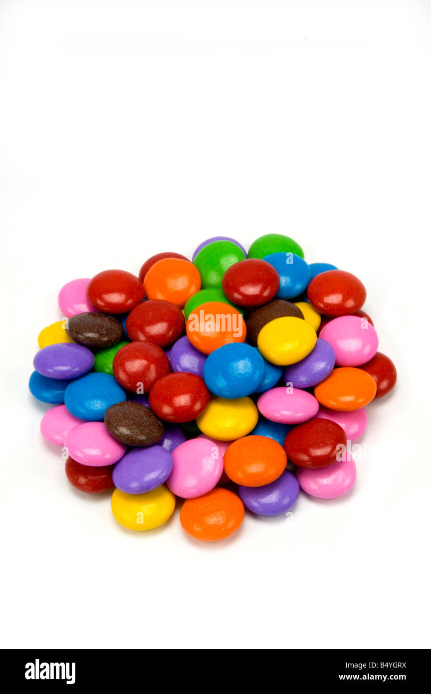 Smarties on white Stock Photo - Alamy