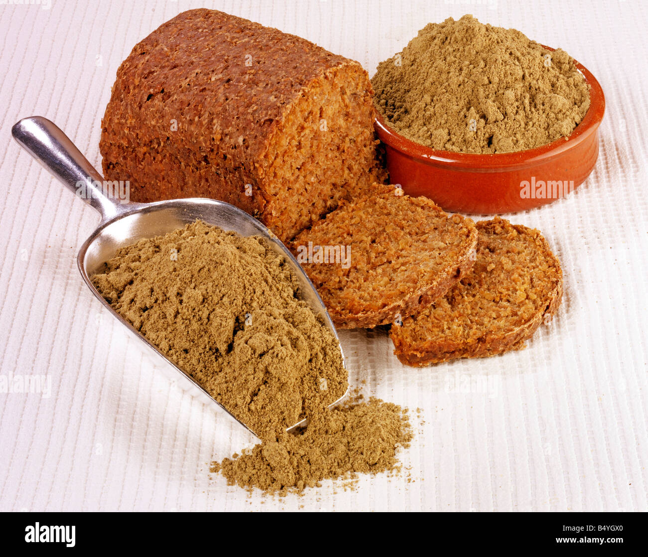 HEMP BREAD AND FLOUR Stock Photo - Alamy