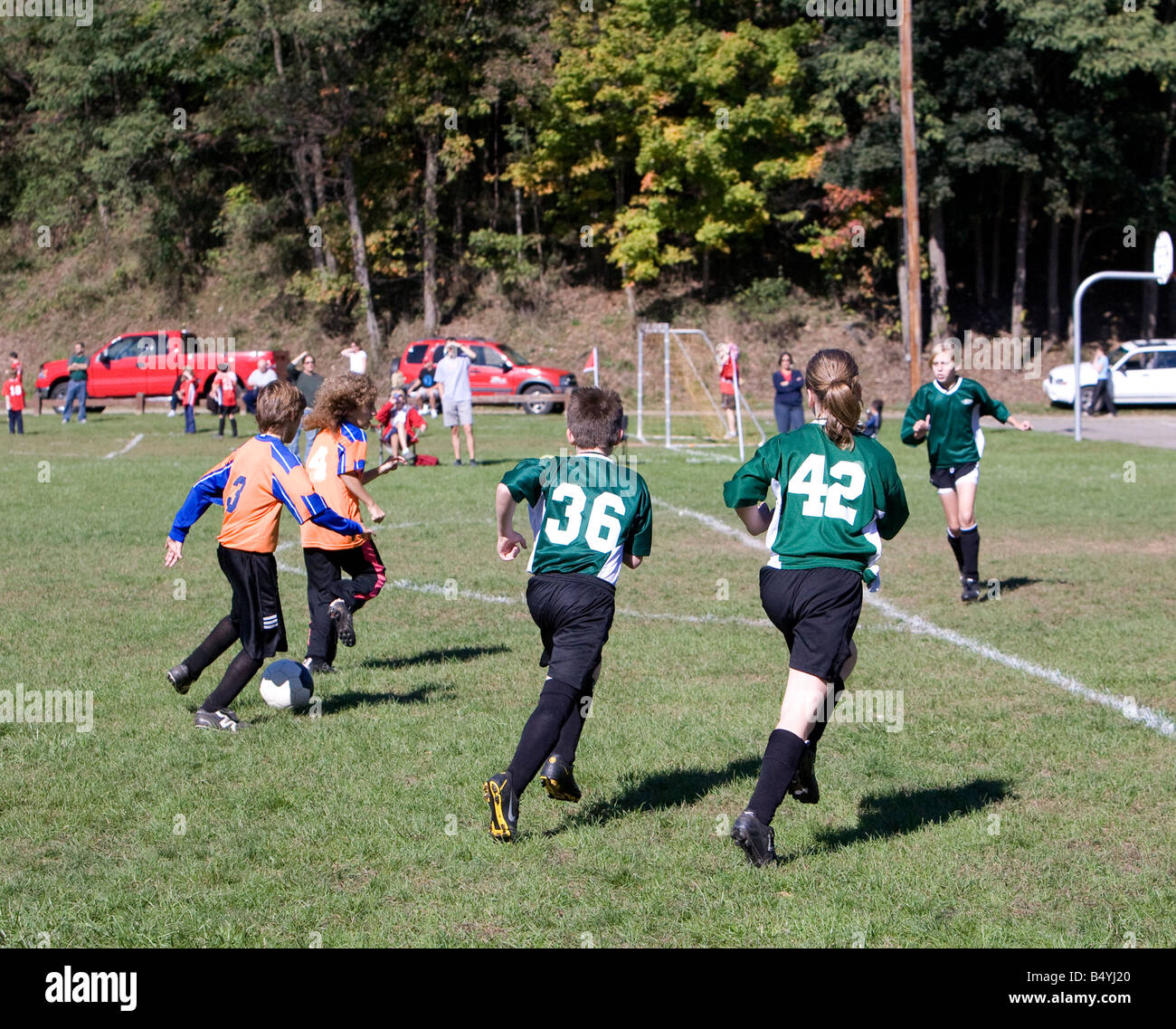 A Saturday league soccer football match. Pre-teens Stock Photo - Alamy