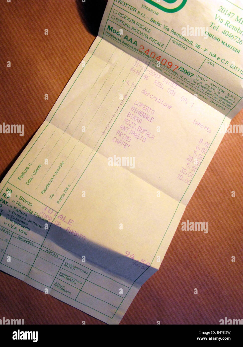 receipted bill, payment Stock Photo - Alamy