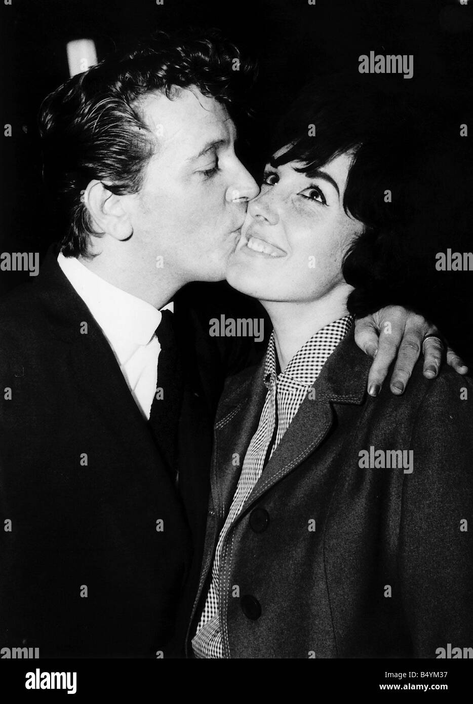 Gene Vincent pop singer kissing wife 1963 Stock Photo - Alamy