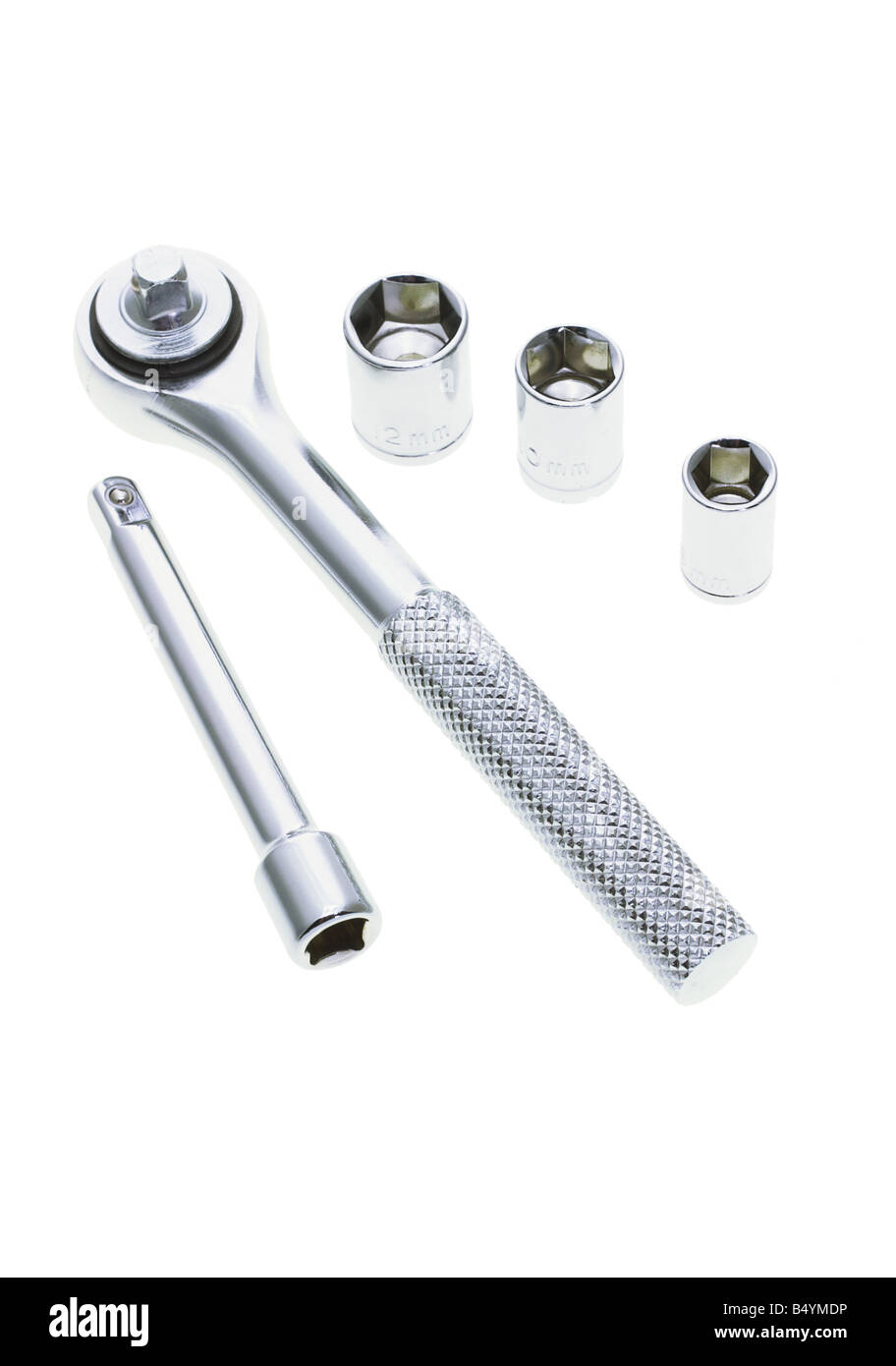 Socket spanner set on white background Stock Photo - Alamy