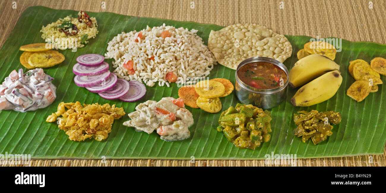 Kerala food thali hi-res stock photography and images - Alamy