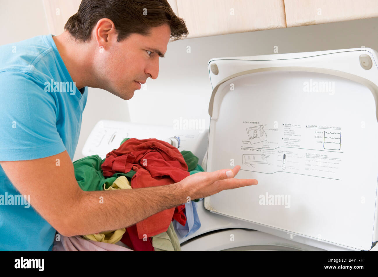 Man Doing Laundry Stock Photo - Alamy