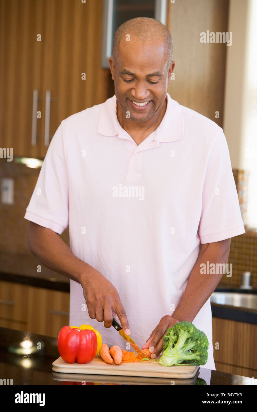 Man Chopping Vegetables Stock Photo - Alamy