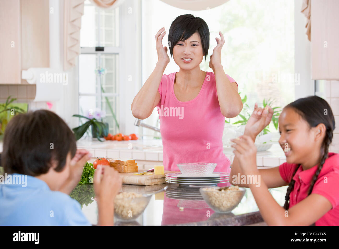 Brother sister fight meal hi-res stock photography and images - Alamy