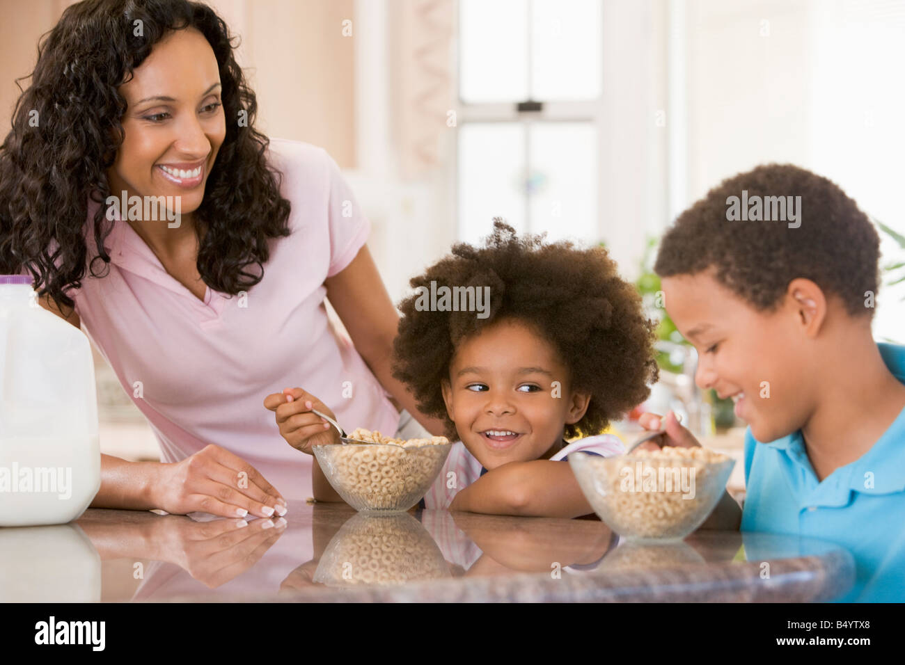 Children Eating Breakfast Stock Photo - Alamy
