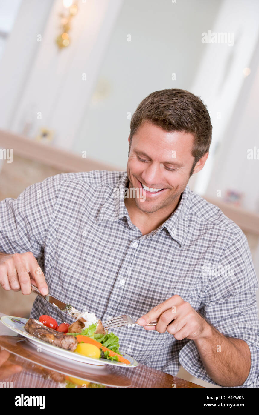 Man Eating Healthy Meal Together Stock Photo - Alamy
