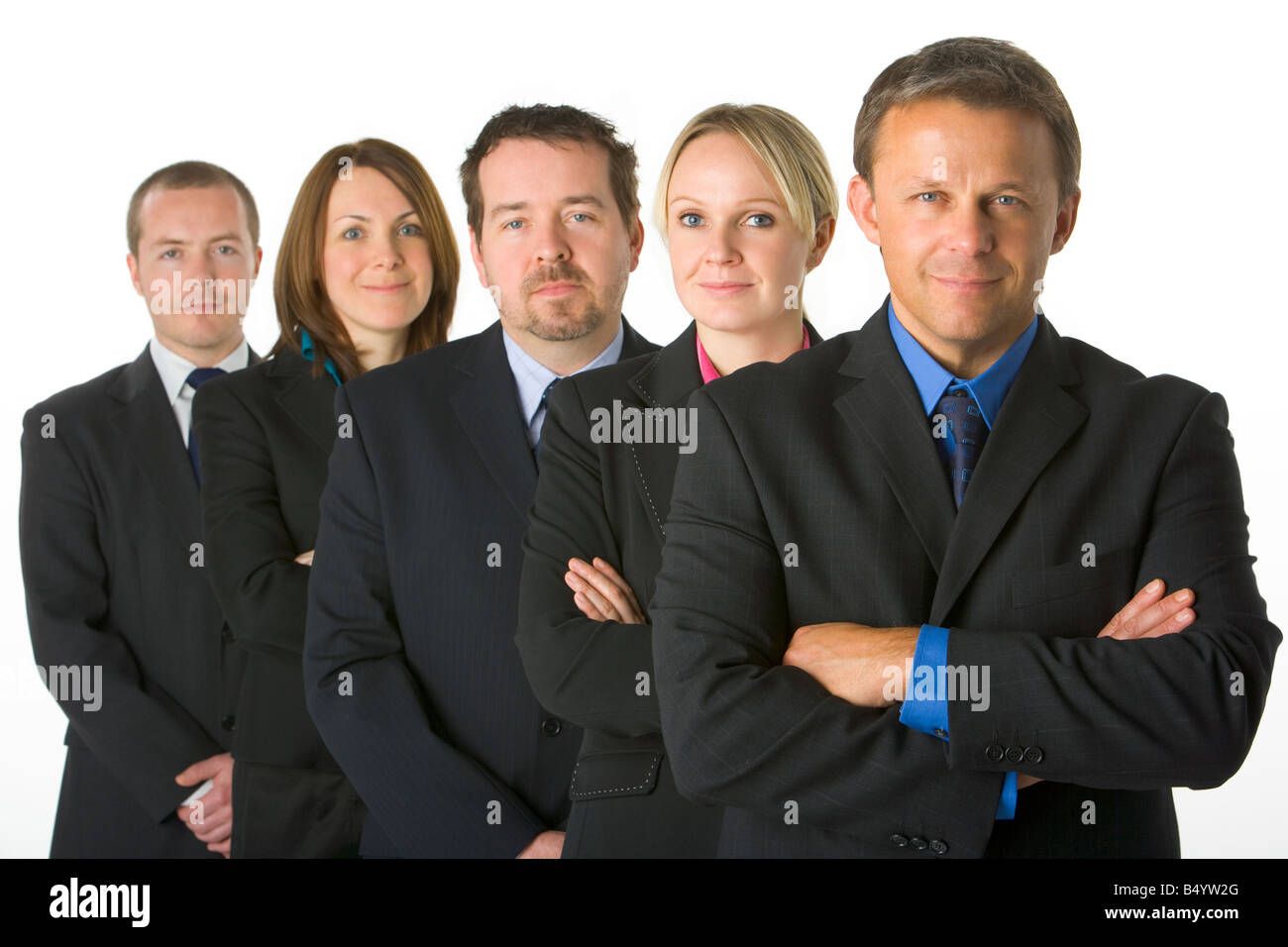 Business team standing in row hi-res stock photography and images - Alamy