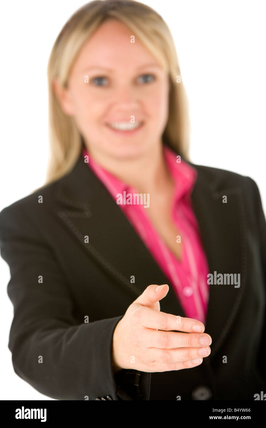 Woman ready hand shake hi-res stock photography and images - Alamy