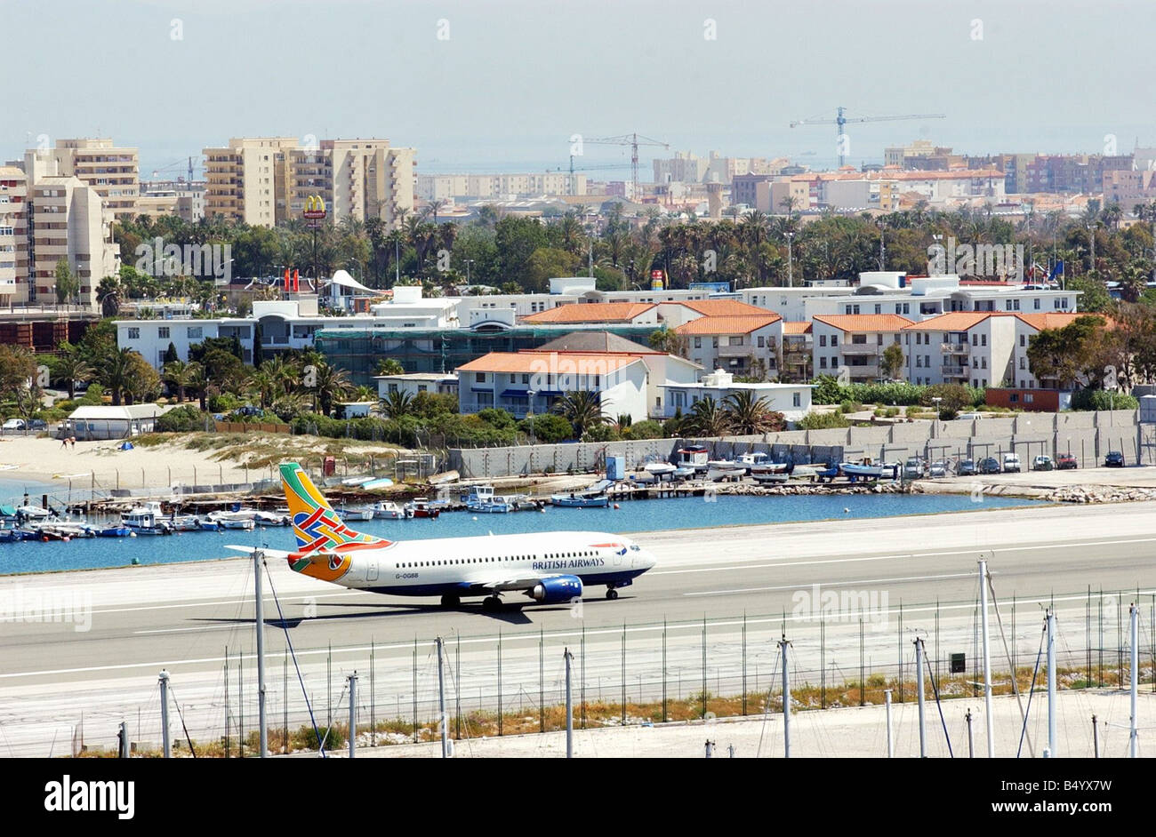 The airport at Gibraltar Stock Photo - Alamy