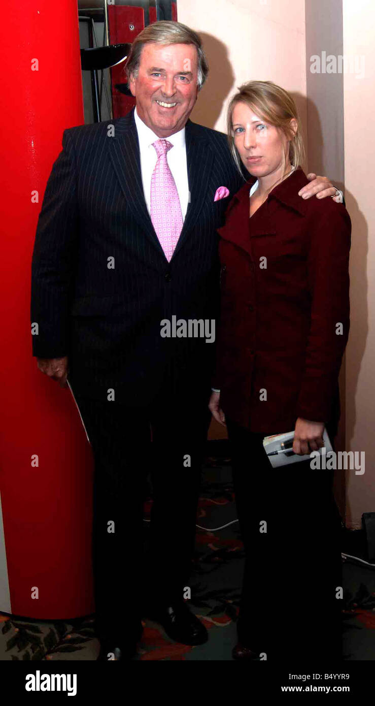Sir Terry Wogan with Mirror reporter Victoria Ward at the Oldies awards ...