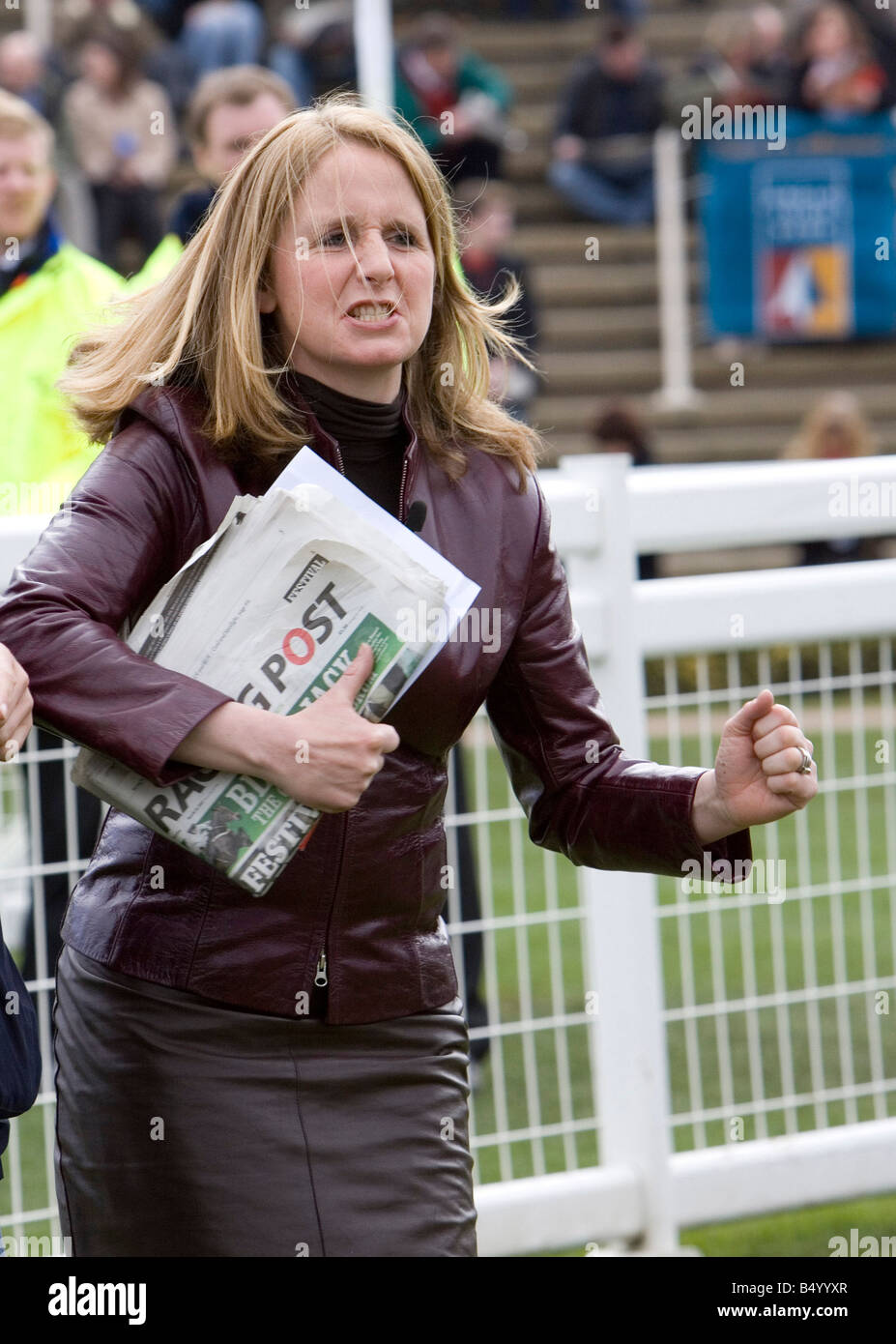 Channel Four Racing presenter Alison Plunkett after pinching Mike ...