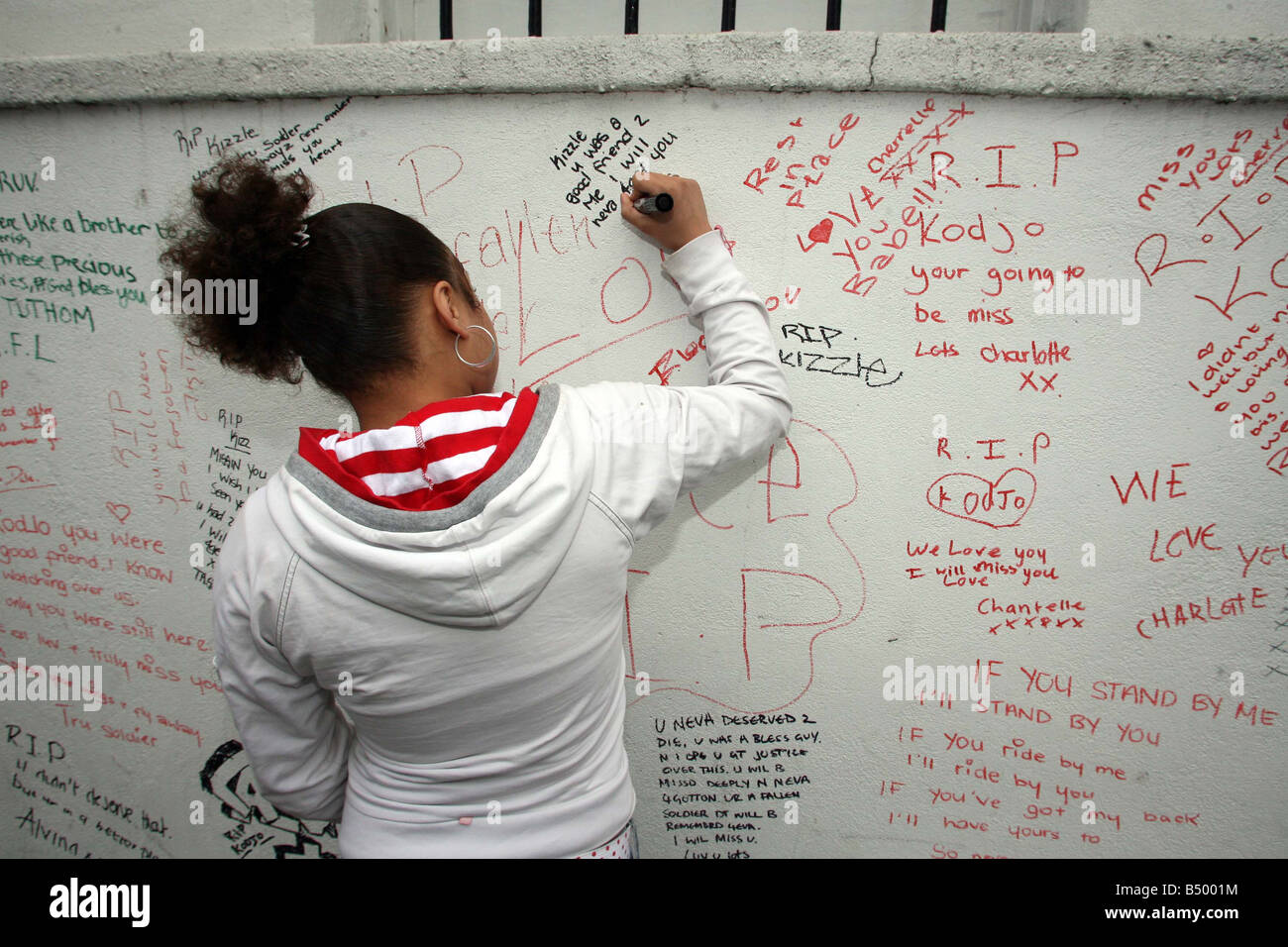 Floral tributes left at the scene of the murder of 16-year-old Kodjo ...