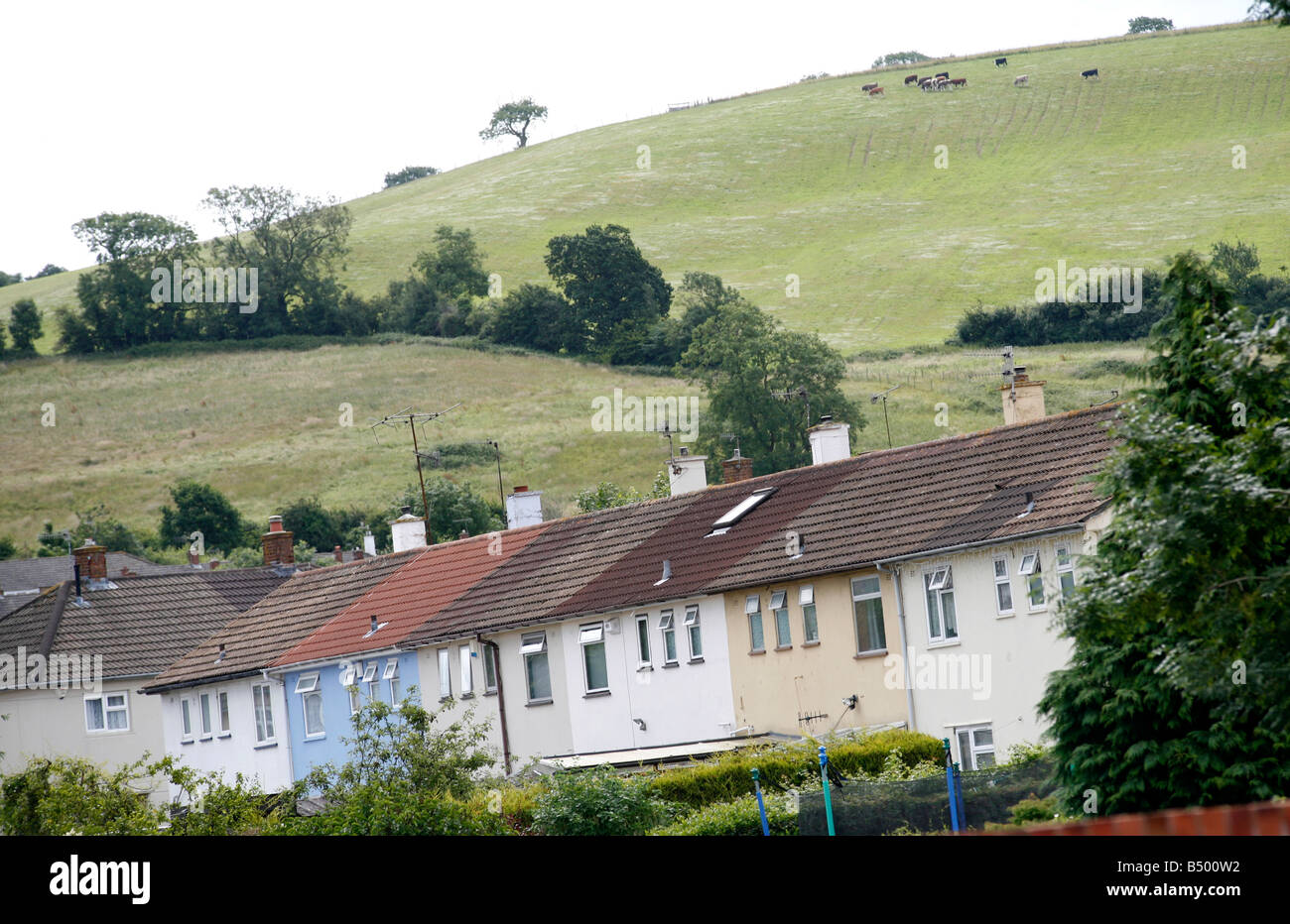 a row of council houses in hartcliffe bristol Stock Photo - Alamy
