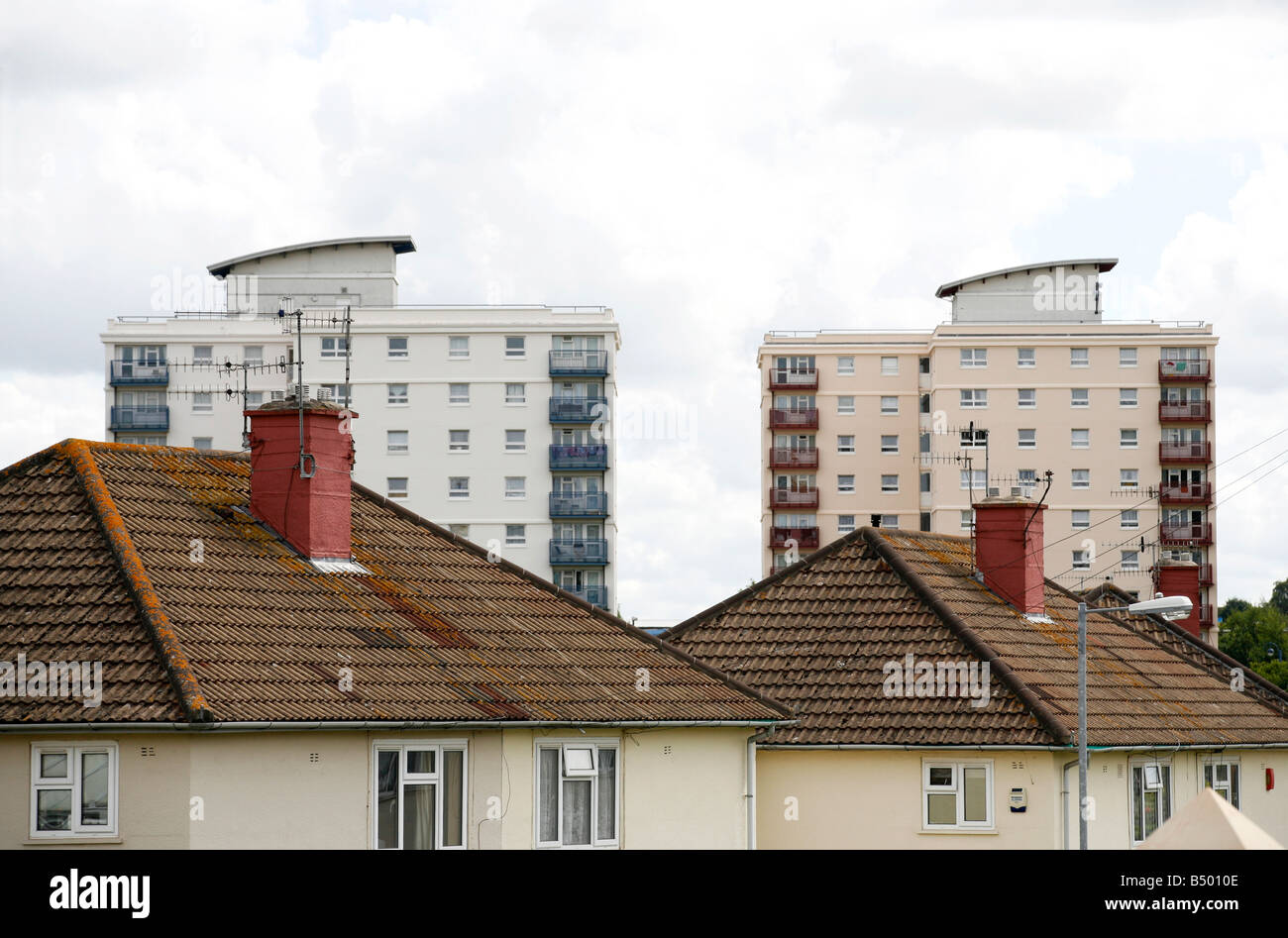 council houses and flats on the hartcliffe estate in Bristol Stock ...