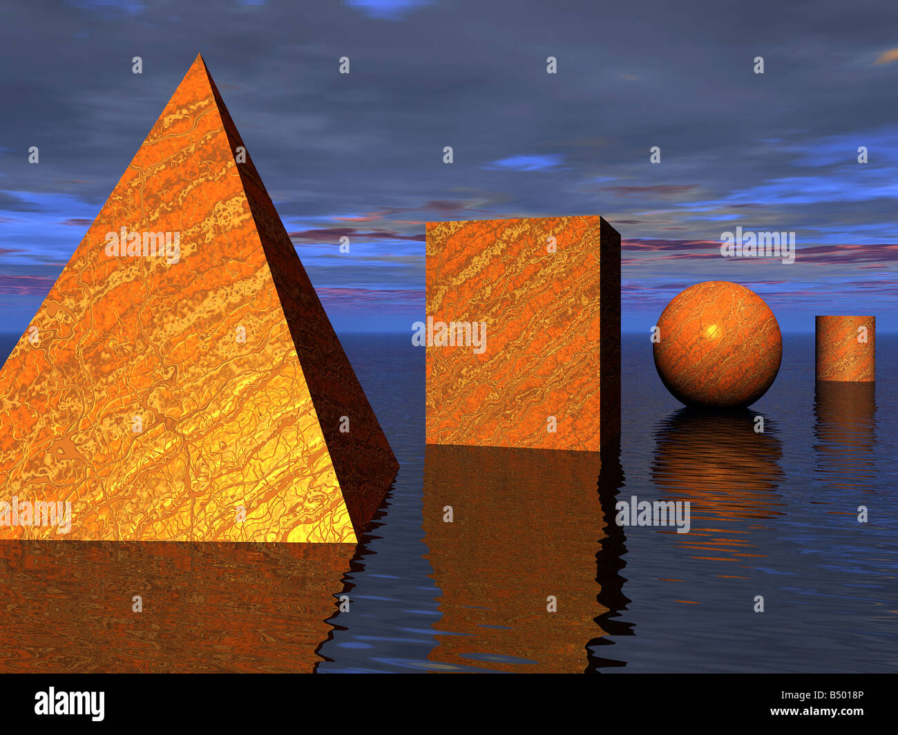 Computer generated geometric shapes illustration Stock Photo - Alamy