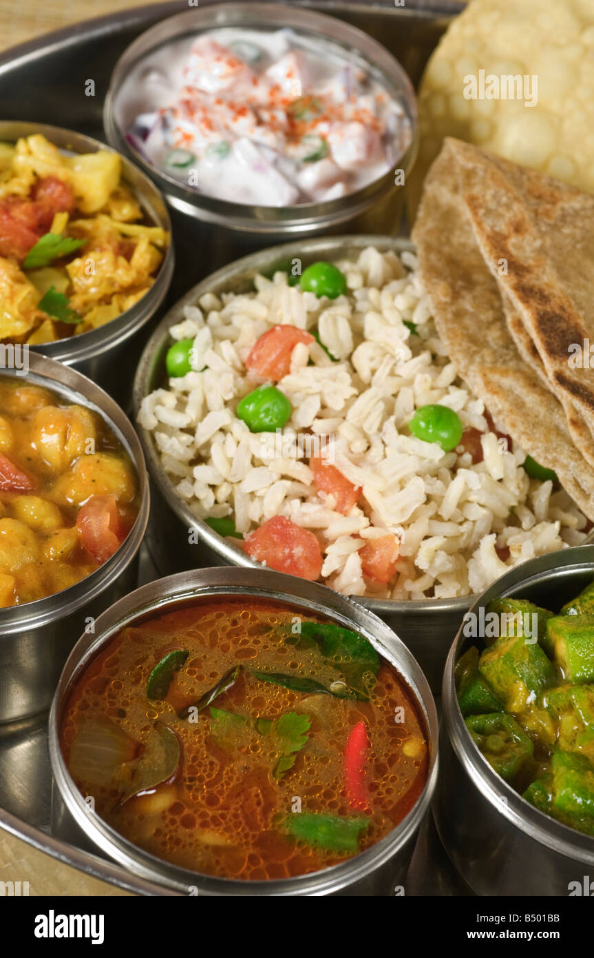 Thali meal India Food Stock Photo - Alamy