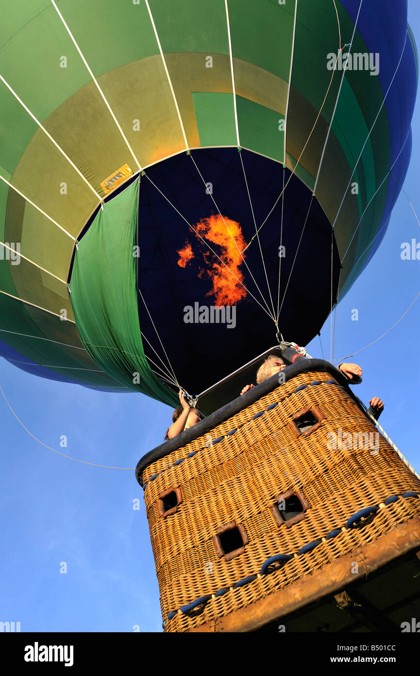 Hot air balloon taken from below at take-off Stock Photo - Alamy
