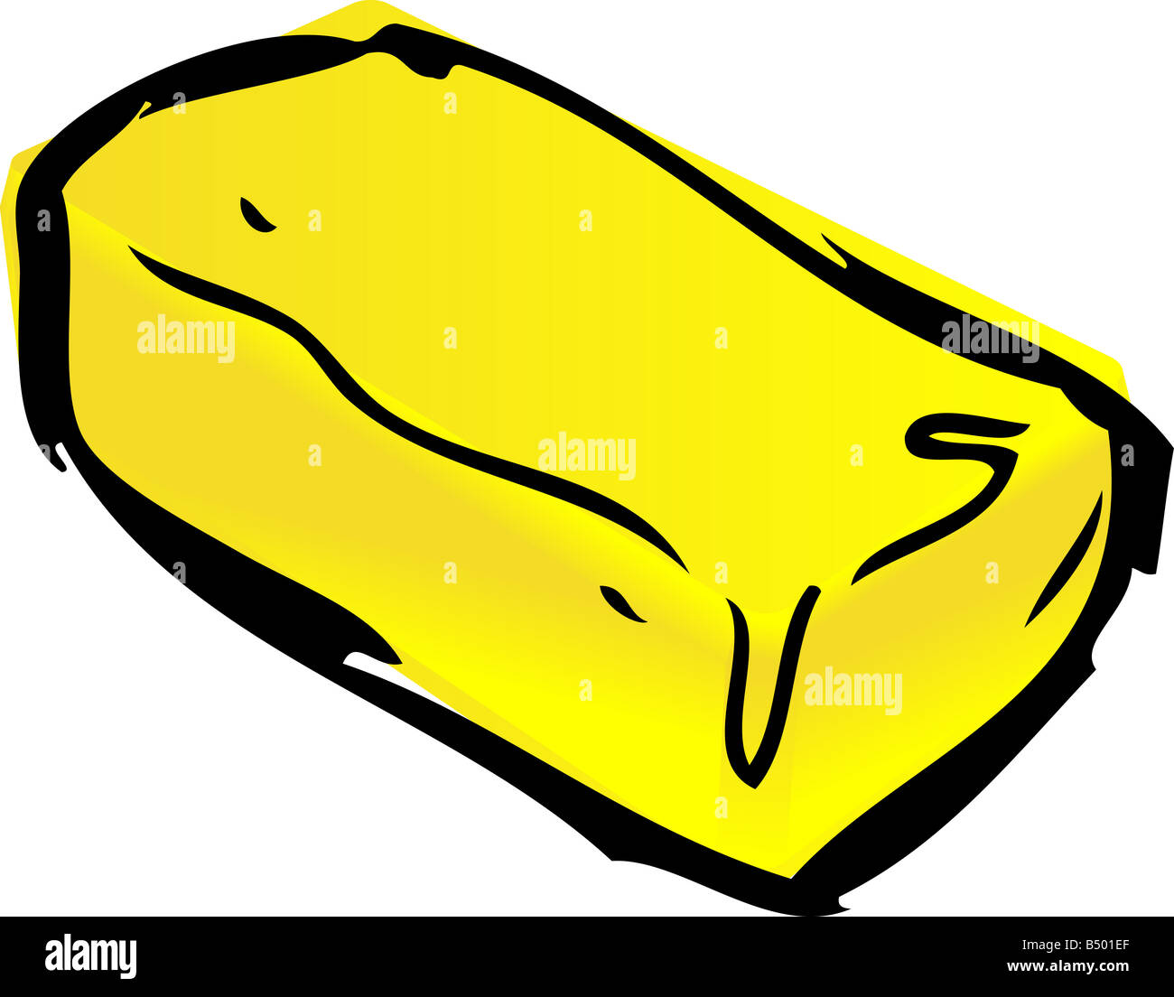 Pat of butter isometric illustration lineart sketch hand drawn Stock ...