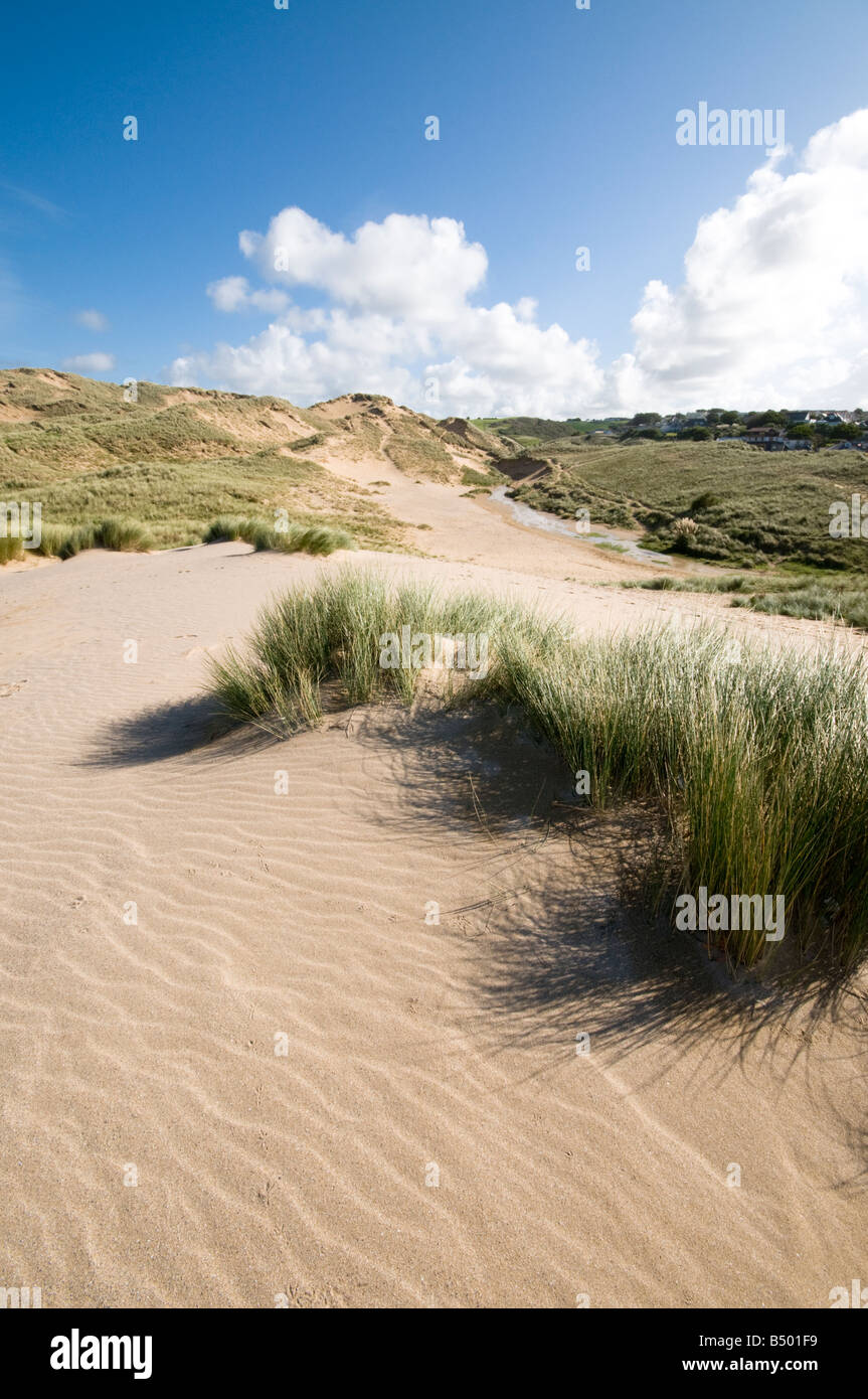 Sand dune at Holywell Bay, Cornwall, England Stock Photo - Alamy