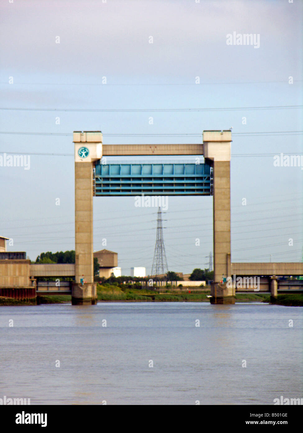 Barking Creek Flood Barrier, on the north side of the River Thames ...