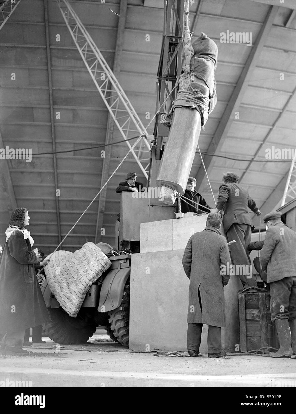 Barbara Hepworth Artist and Sculpturer March 1951 supervising the ...