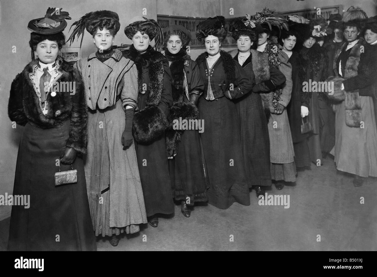 1908 Fashion Show Londons at Earls Court. ;Models waiting to parade the ...