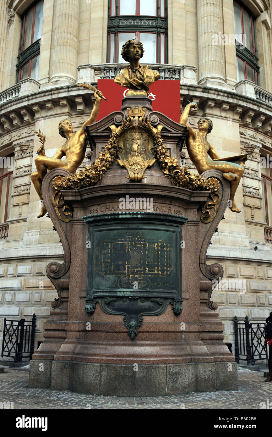 Charles Garnier memorial outside the Opera in Paris France Stock Photo ...