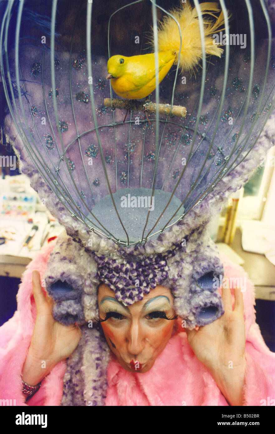 Wigmaker and hairdresser Keith Wigham dressing up a a dame for the ...