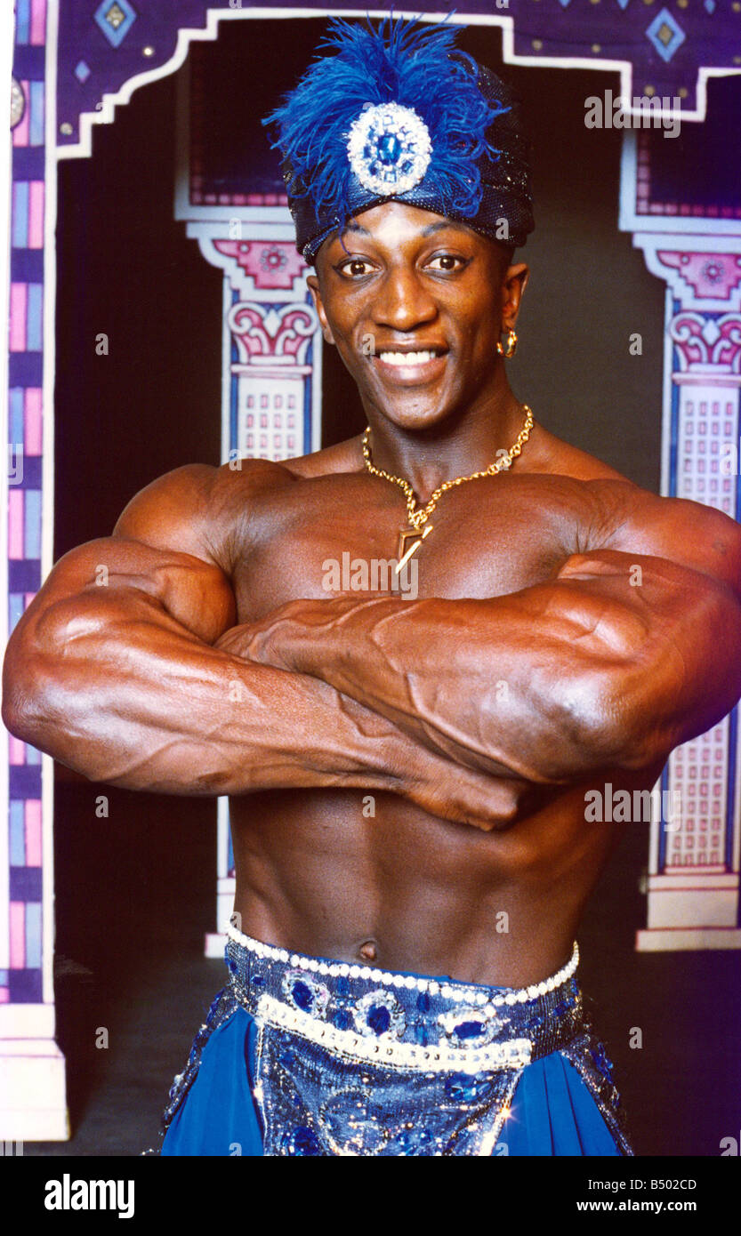 TVs Gladiator Shadow as the genie of the lamp in the pantomime Alladin ...