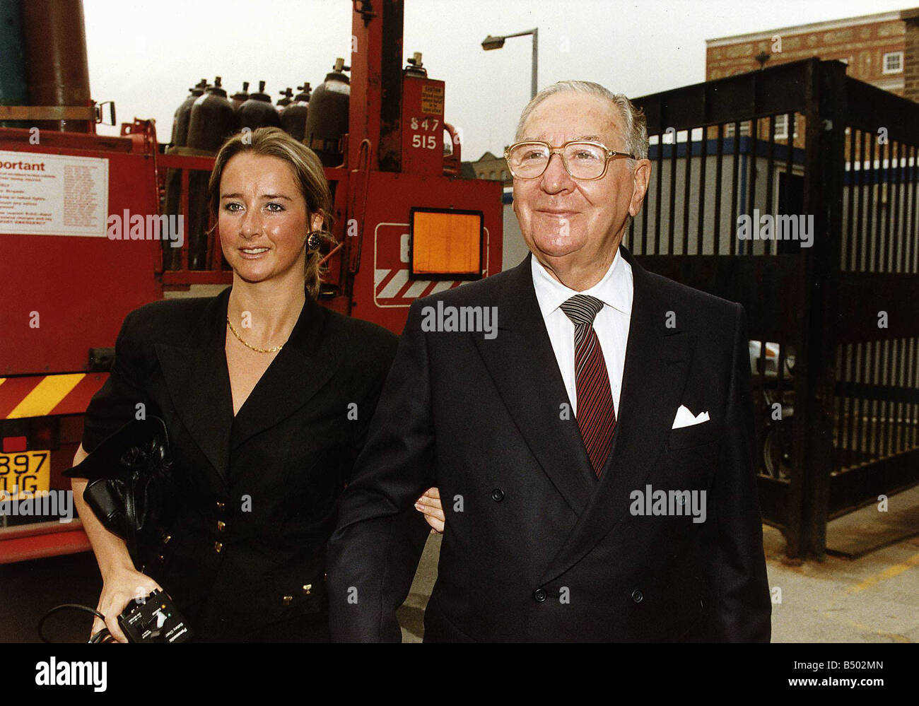 Sir Jack Lyons arriving with Brief Stock Photo - Alamy