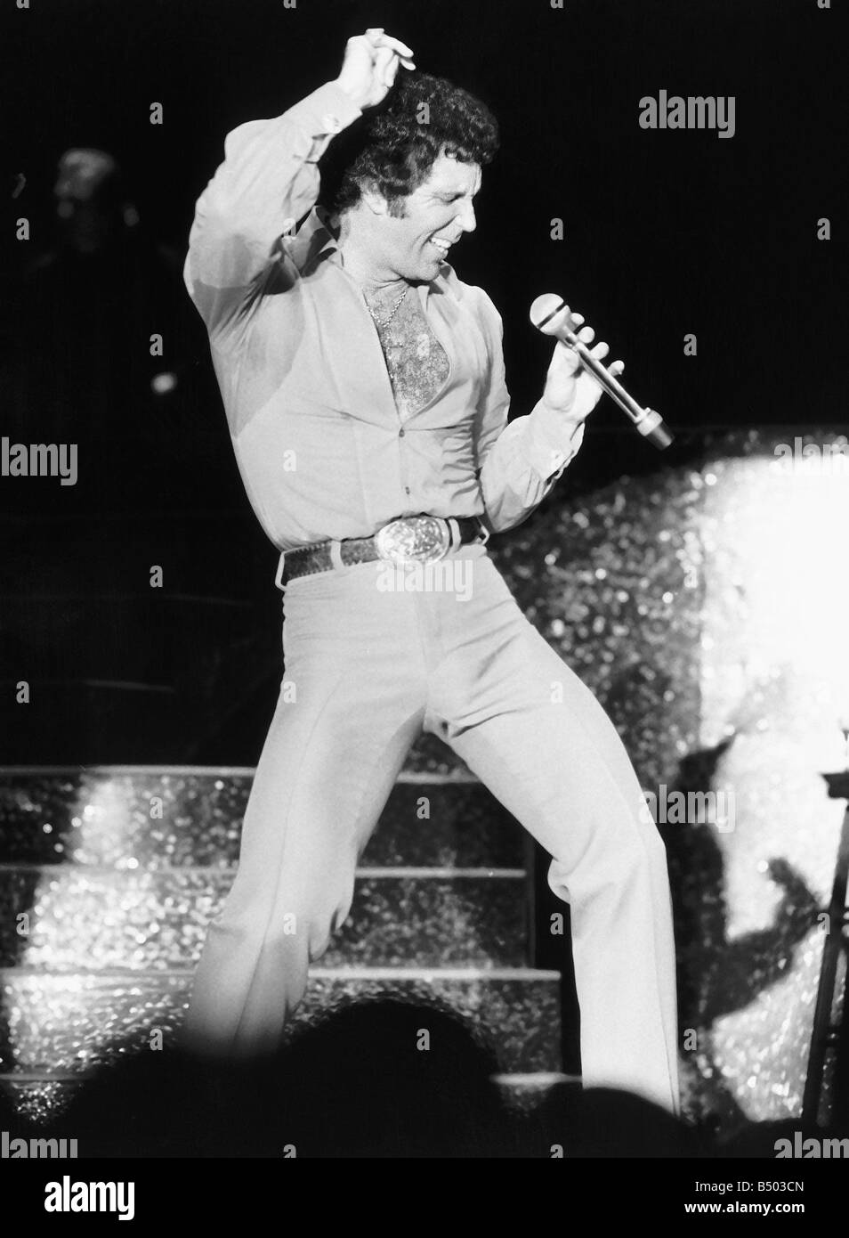 Singer Tom Jones on stage in Lake Tahoe Nevada 1993 Stock Photo - Alamy