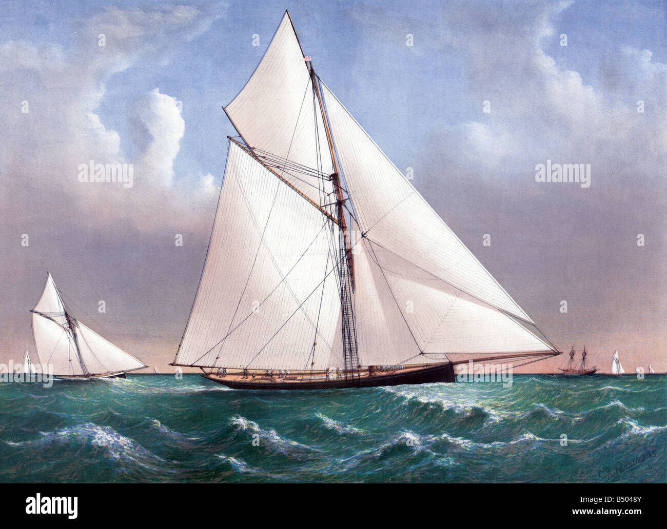 Sailing boat at sea Stock Photo - Alamy